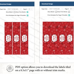 Valentine Water Bottle Label Printable, Corjl Editable, Beverage Wrap ...