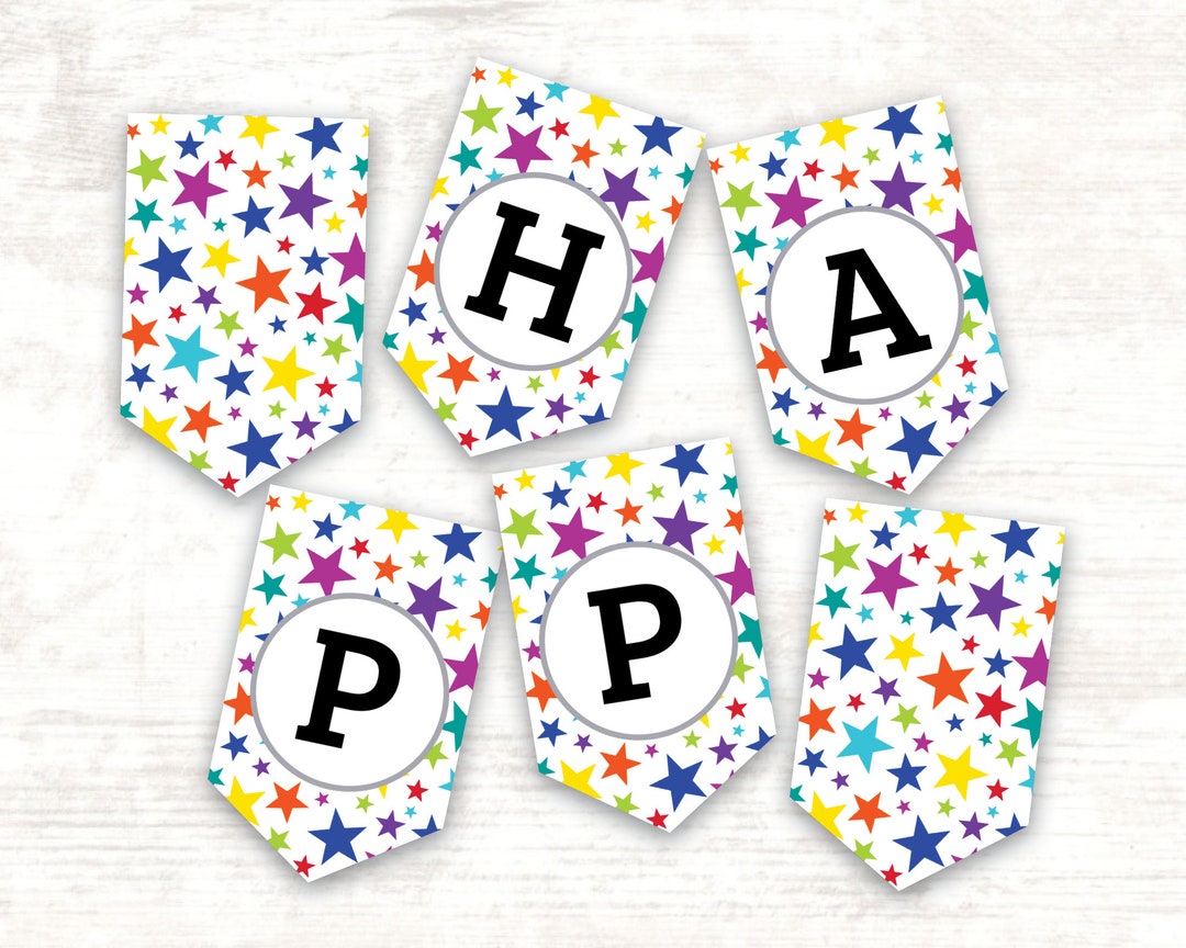 Birthday Banner - Printable Bunting, Custom Message, Letter Banner ...