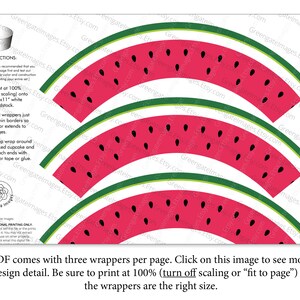 Watermelon Cupcake Wrappers - Twotti Frutti Party, Printable Fruit ...