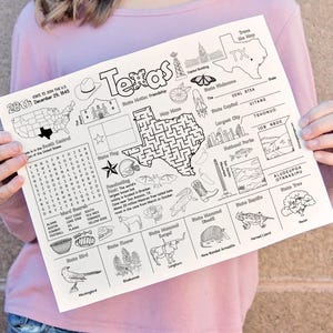 PRINTABLE Texas Activity Page - Instant Download PDF Game for Kids. TX ...