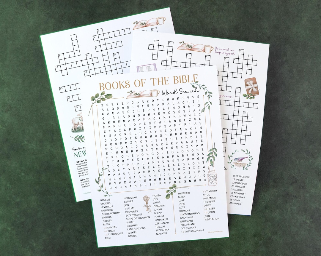 Books of the Bible Activities - PRINTABLE Instant Download Pdfs. Word ...