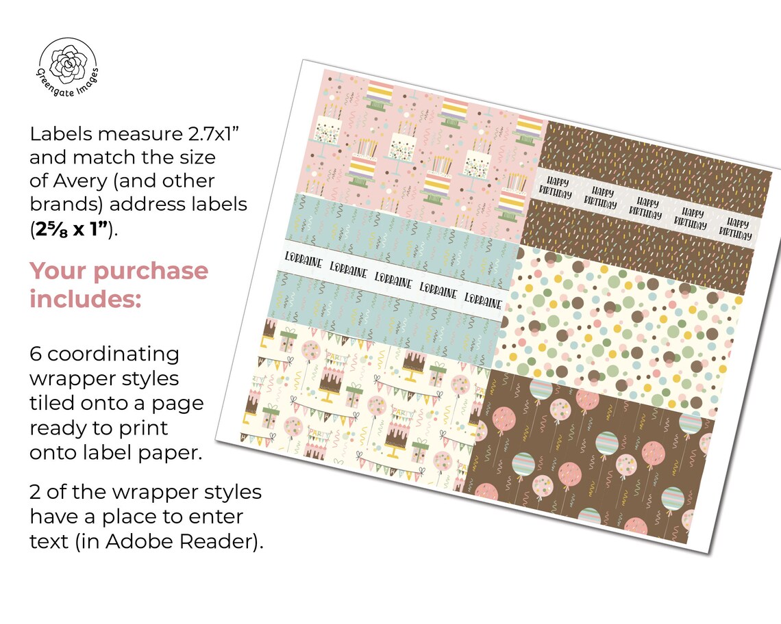 Birthday Nugget Wrappers - Printable/fillable PDF Download for Wrapping ...