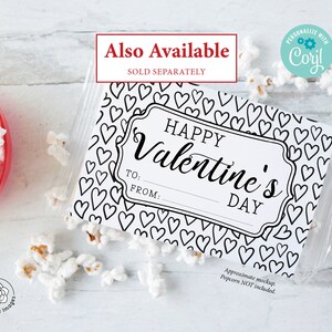 Valentine's Day Popcorn Wrapper - PRINTABLE Microwave Popcorn Wrapper ...