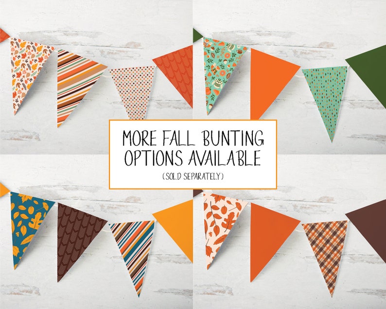 Fall Bunting - PRINTABLE Banner With Mixed Prints in Orange, Brown ...