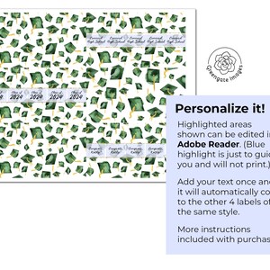 Green Cap Graduation Nugget Wrappers - Printable/fillable PDF Download ...