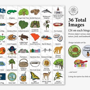 South Carolina Bingo Cards - 50 PRINTABLE Unique Cards. Download ...