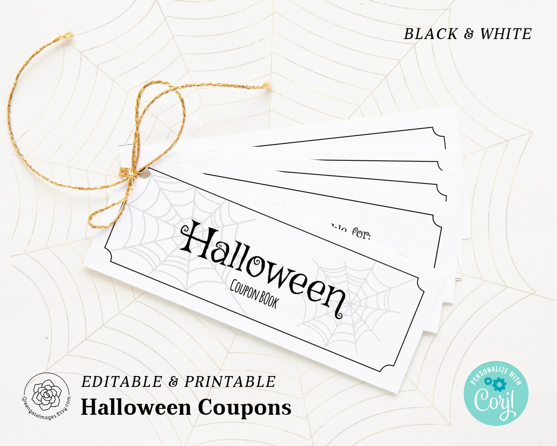 Halloween Coupon Template: Printable coupon book editable | Etsy