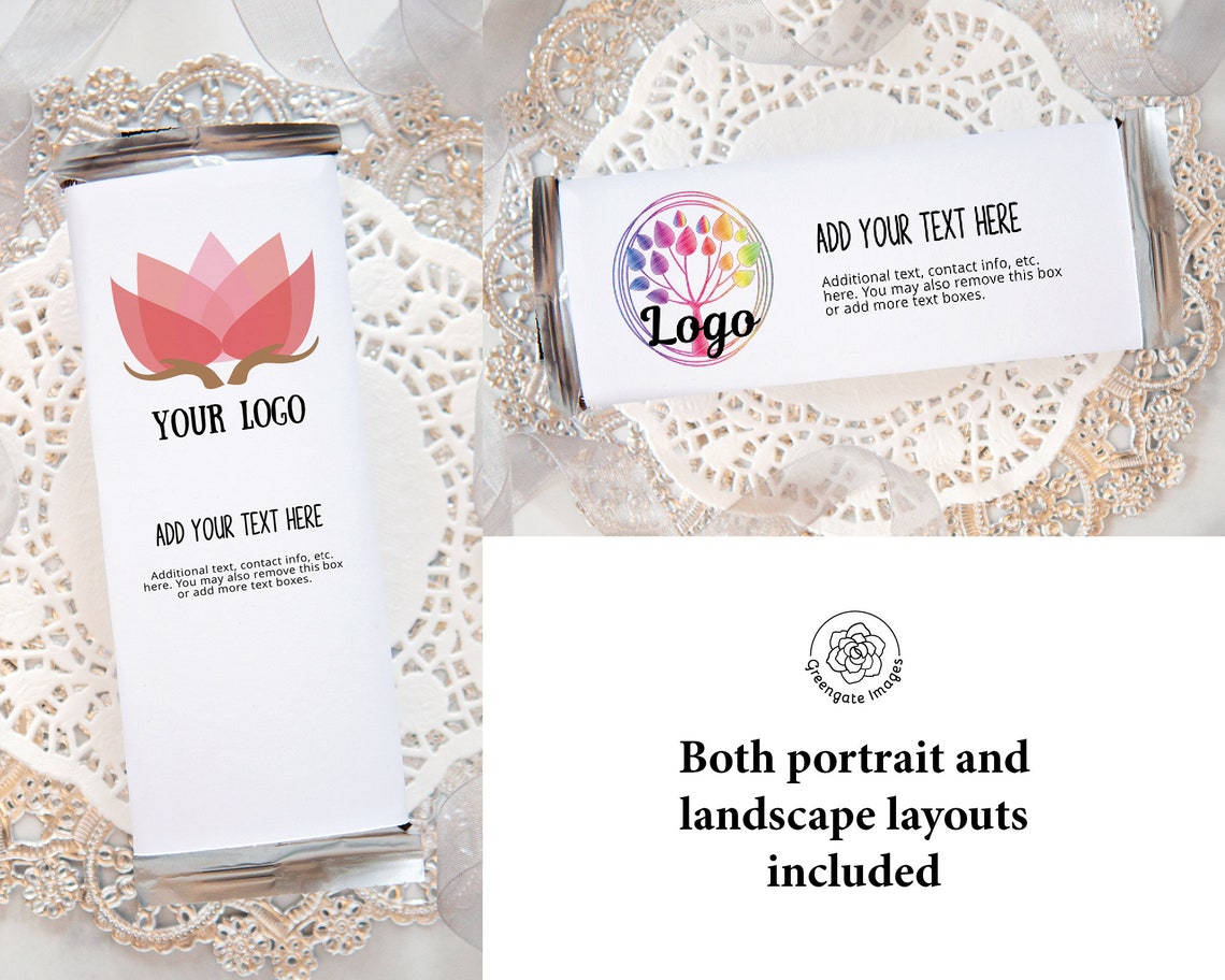 Custom Logo Candy Bar Wrappers PRINTABLE Hershey Wrap - Etsy