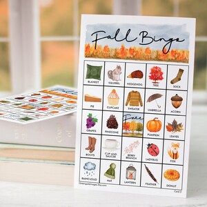 Fall Bingo Cards: Printable Bingo, 50 Cards, Fall Party Idea, Senior ...