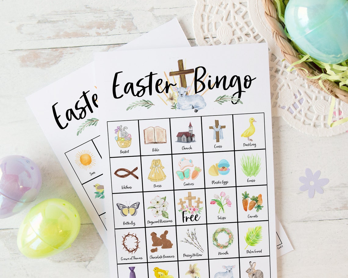 Christian Easter Bingo: 50 Printable Unique Cards - Etsy