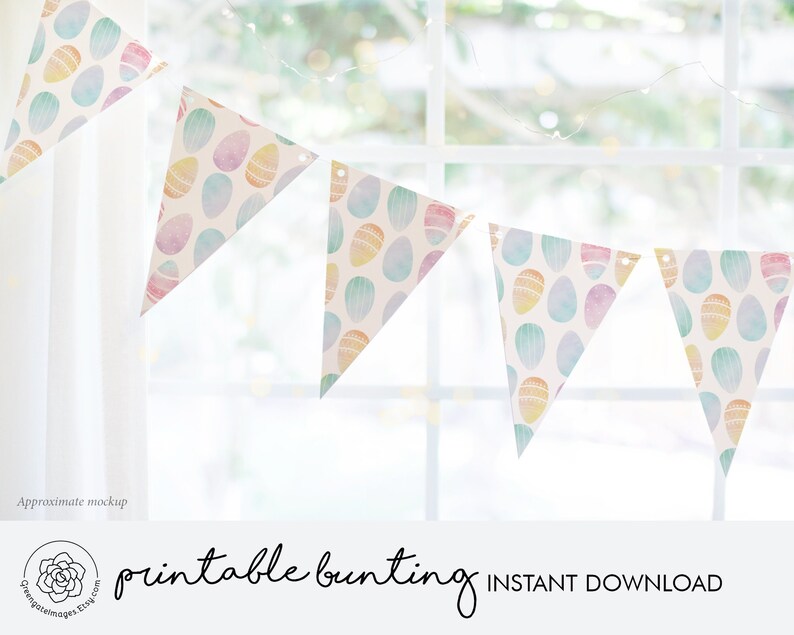 Easter Bunting - PRINTABLE Banner Flags, Instant Digital Download ...