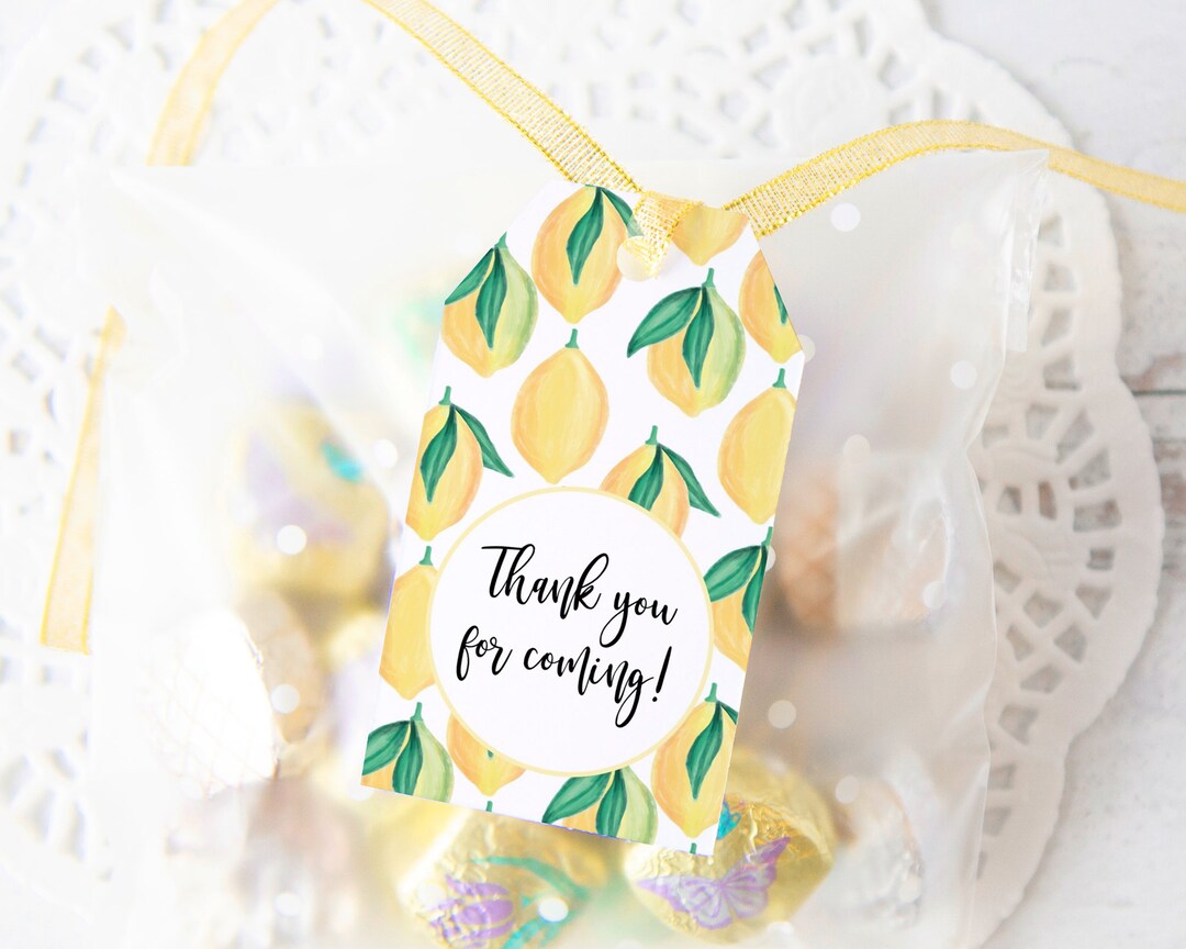 Lemon Gift/favor Tags - Corjl, Printable Gift Tags, Editable Text ...