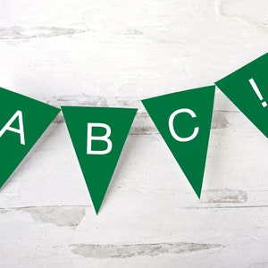 Green Letter Banner - PRINTABLE, Editable Banner PDF. Instant Digital ...