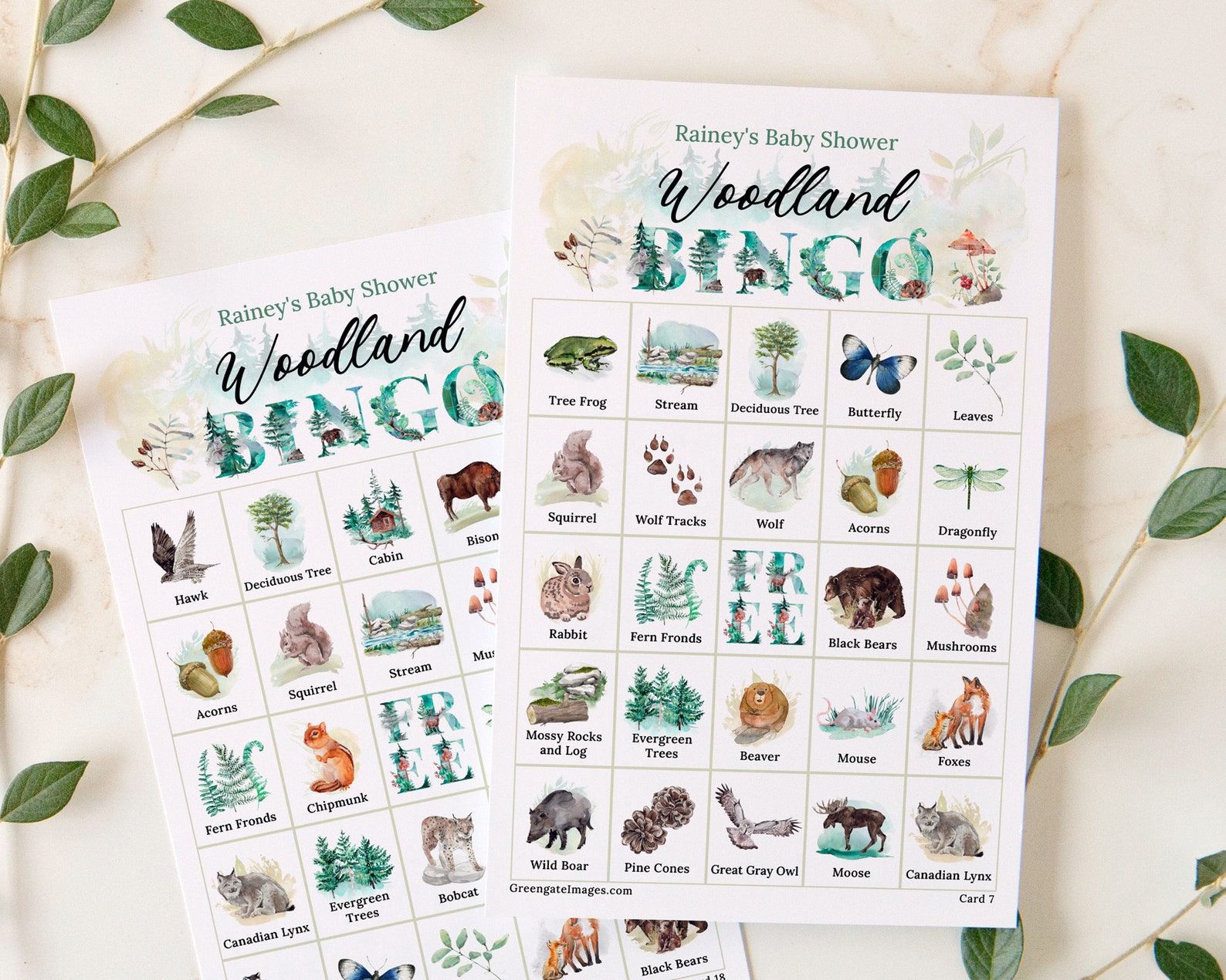 Woodland/forest Bingo 50 PRINTABLE Unique Cards Game Idea - Etsy