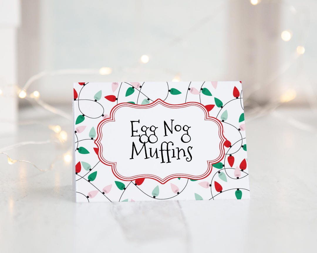 Christmas Light Buffet Signs - PRINTABLE Place Cards, Christmas Party ...