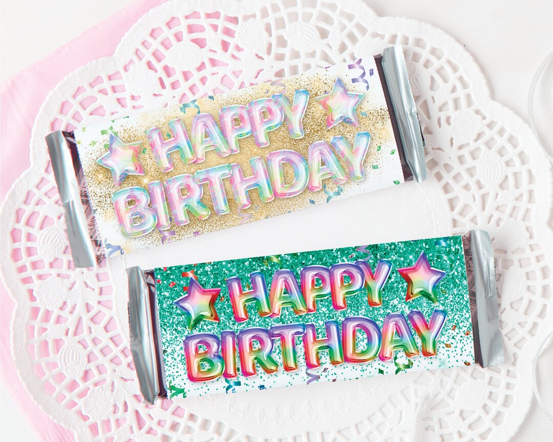 Happy Birthday Candy Bar Wrappers - PRINTABLE Candy Bar Wrapper, Pdf ...