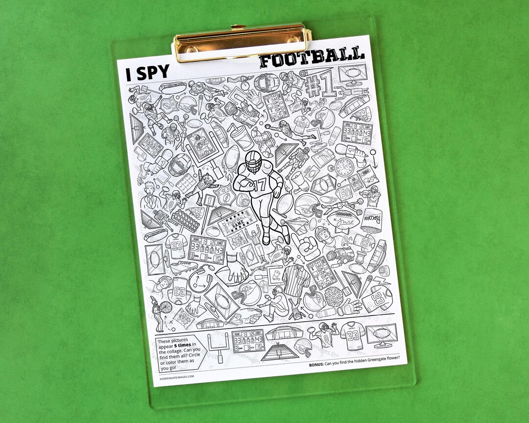 Football I Spy - Printable Instant Download. All-ages Activity for ...
