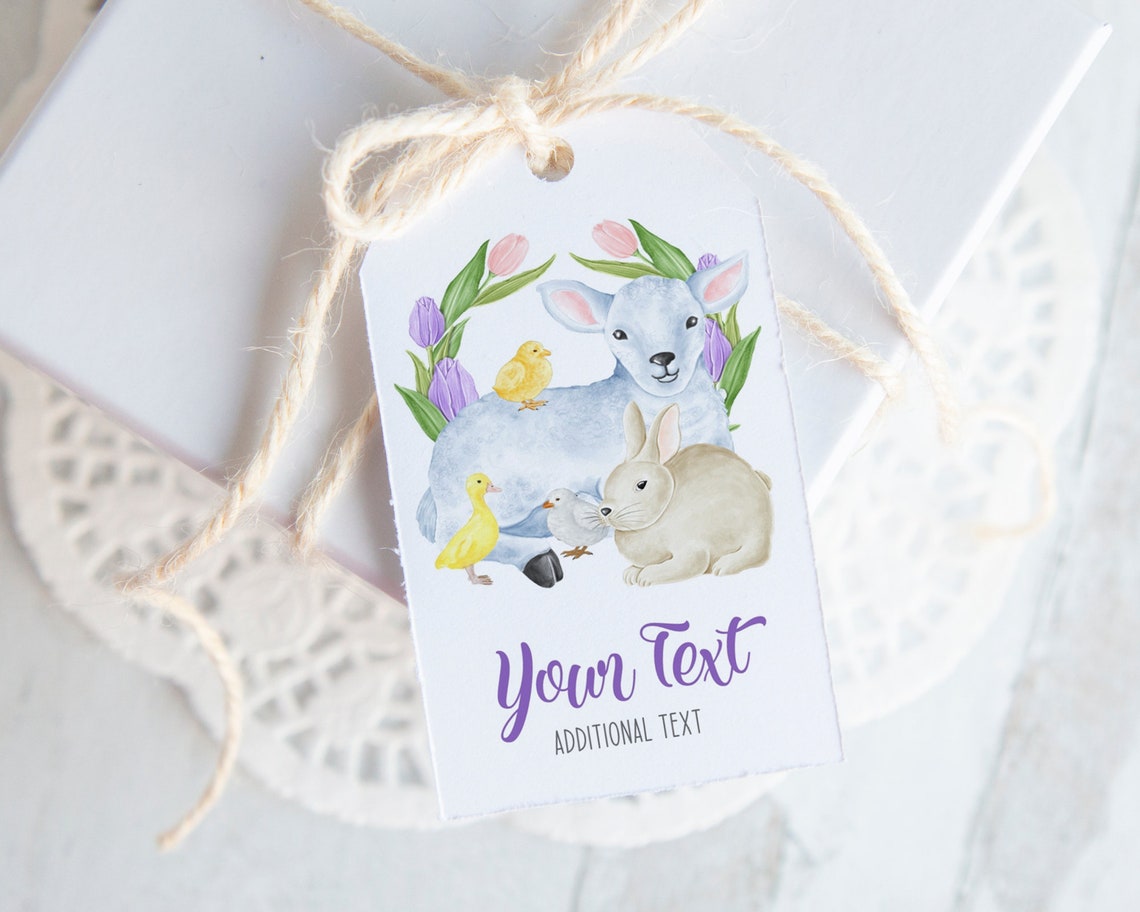 Easter / Spring Gift Tags Printable Gift Tags Editable - Etsy