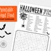 Halloween Word Find: Printable Activity, Black White, Halloween Word ...