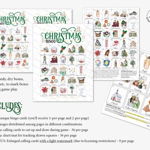 CHRISTIAN Christmas Bingo - 50 PRINTABLE Unique Cards. Instant Download ...