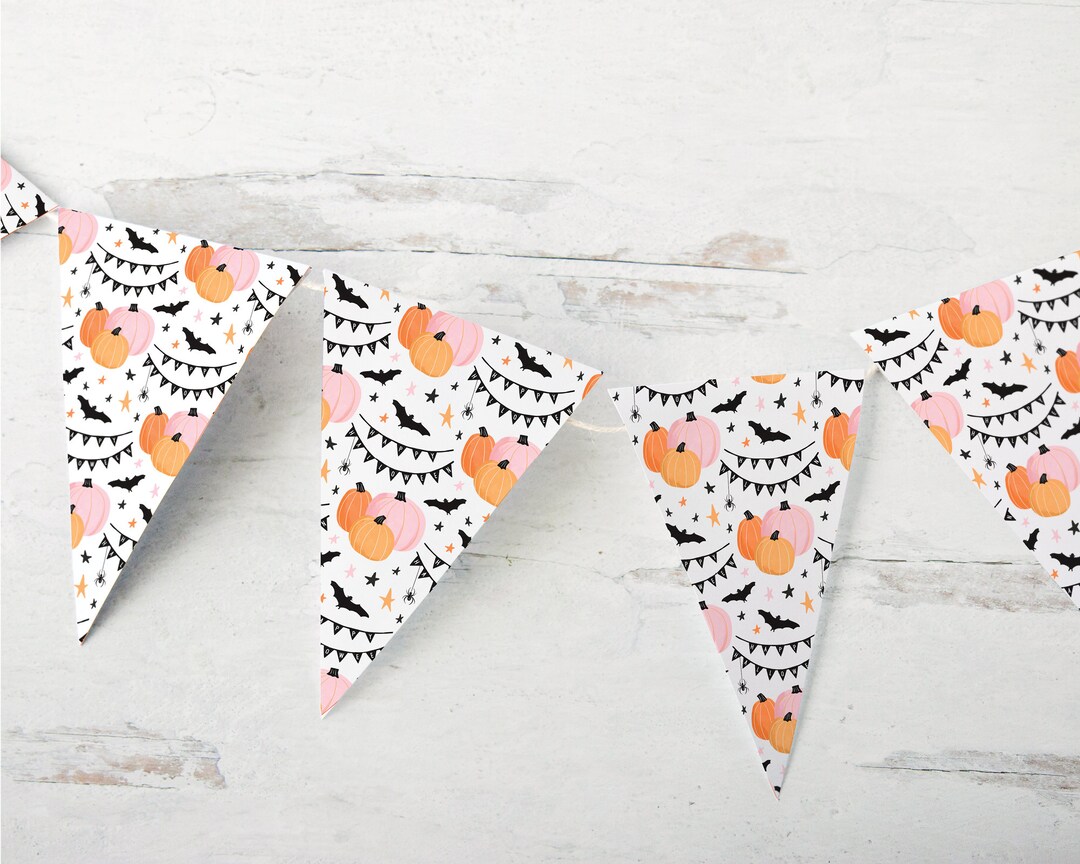 Halloween Pumpkin Bunting - PRINTABLE Banner Pdf Download, Little ...