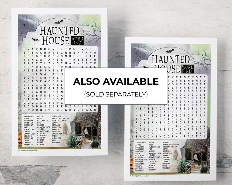 Haunted House Bingo Cards 50 PRINTABLE Bingo Cards Large - Etsy