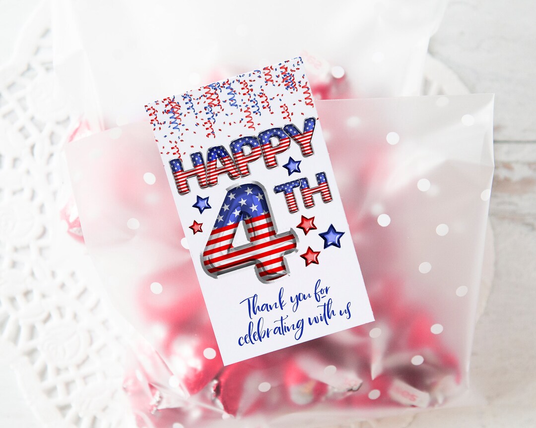 Happy 4th Gift Tag Template - Printable & Corjl Editable / Festive Red ...