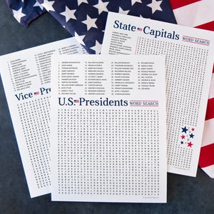 US Word Search Bundle - PRINTABLE Word Find Pages. Instant Download PDF ...