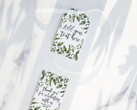 Tropical Greenery Gift Tag Printable gift tag favor tag | Etsy