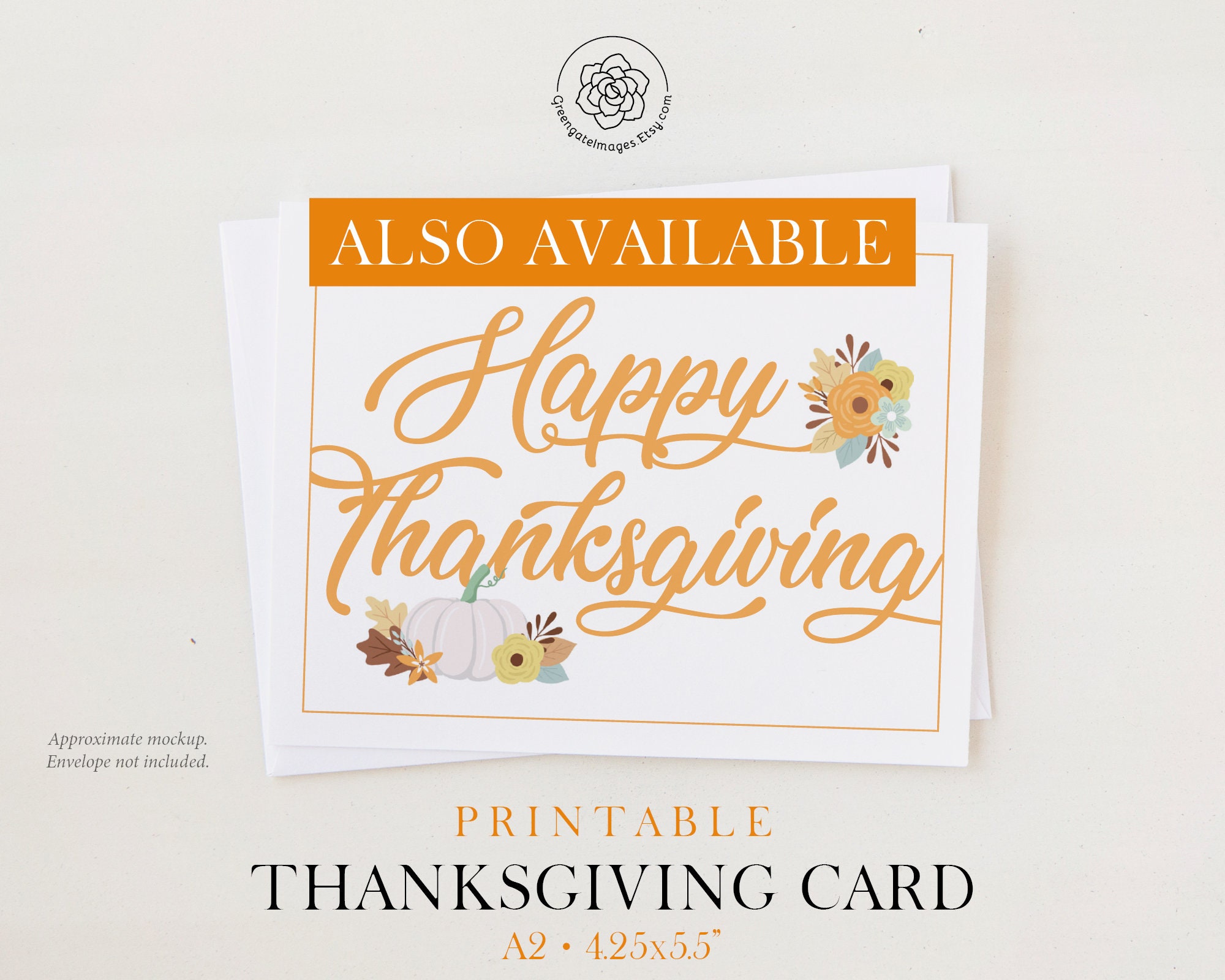 Thankful Card PRINTABLE note card Instant Download PDF. A2 | Etsy