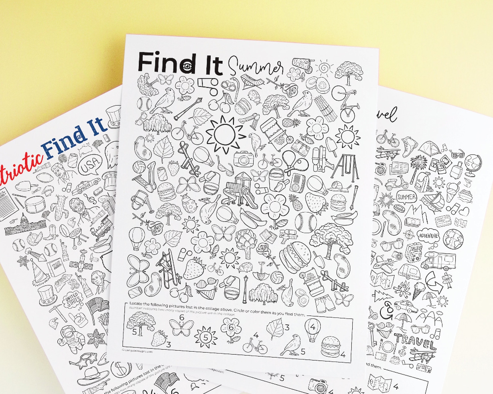 Summer "find It"/i Spy Bundle - PRINTABLE I Spy Spot It Pages. Instant ...