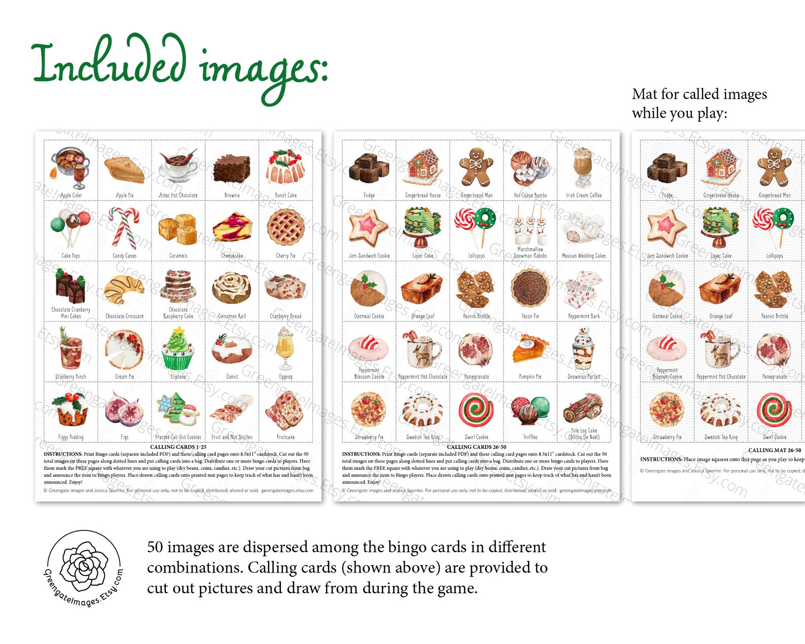 Holiday Dessert Bingo: 50 CARDS Printable Bingo Senior | Etsy