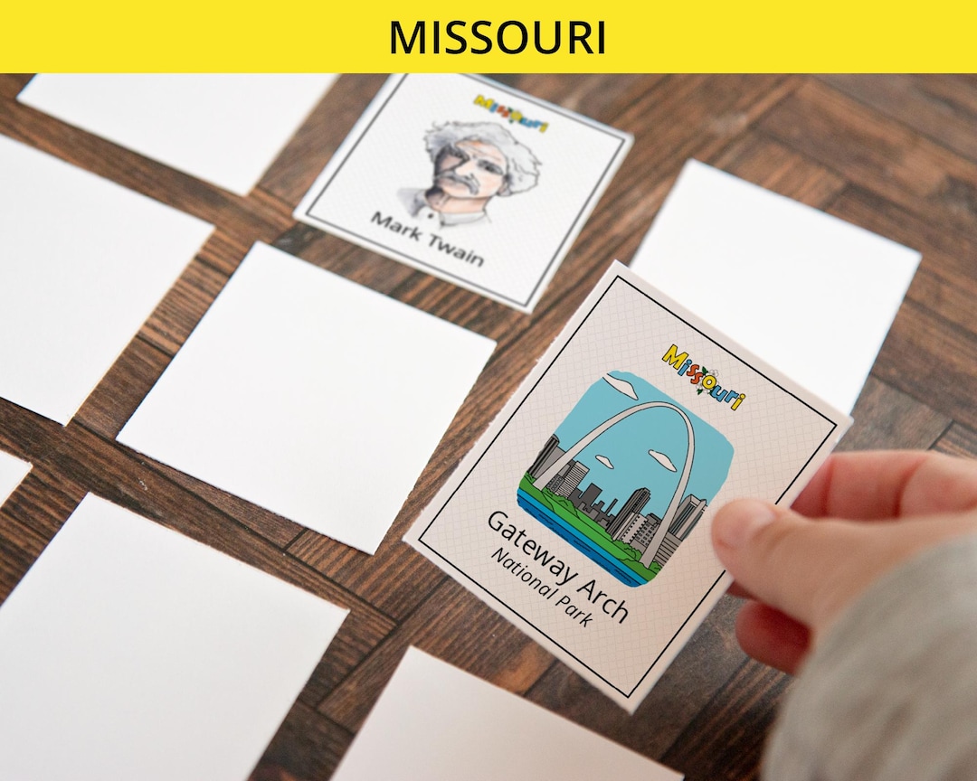 Missouri Memory Game - PRINTABLE Downloadable Activity PDF. Matching ...