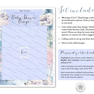 FILLABLE Winter Bingo Template: 50 Cards Printable Pdf, Editable ...