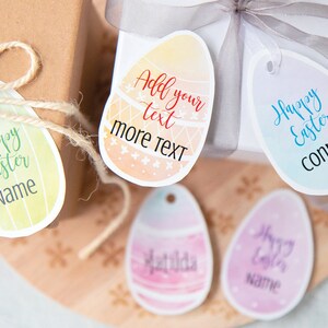 Easter Egg Gift Tags - Corjl Editable, Favor Tag, Printable Hang Tag ...