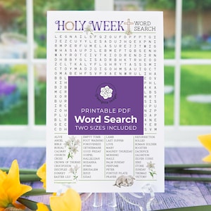 Holy Week Easter Word Search - PRINTABLE Instant Download PDF ...