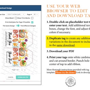 Cafeteria Staff Thank You Gift Tag - Jumbo PRINTABLE Editable Corjl, Xl ...