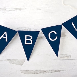 Navy Letter Banner - PRINTABLE, Editable Banner PDF. Instant Digital ...