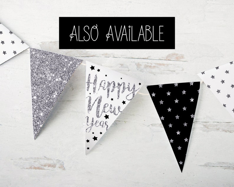 Happy New Year Bunting Party Printable Digital Banner - Etsy