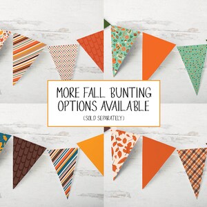 Fall Bunting - PRINTABLE Banner With Mixed Prints in Orange, Brown ...