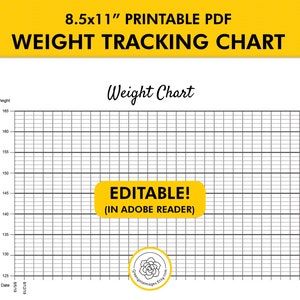 Weight Tracker - Graphing Chart, Editable Pdf, Fitness Tracking ...