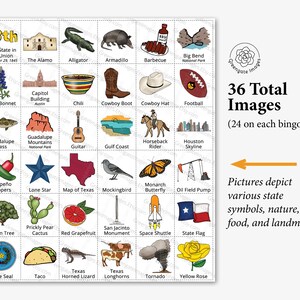 Texas Bingo Cards - 50 PRINTABLE Unique Cards You Download Instantly ...