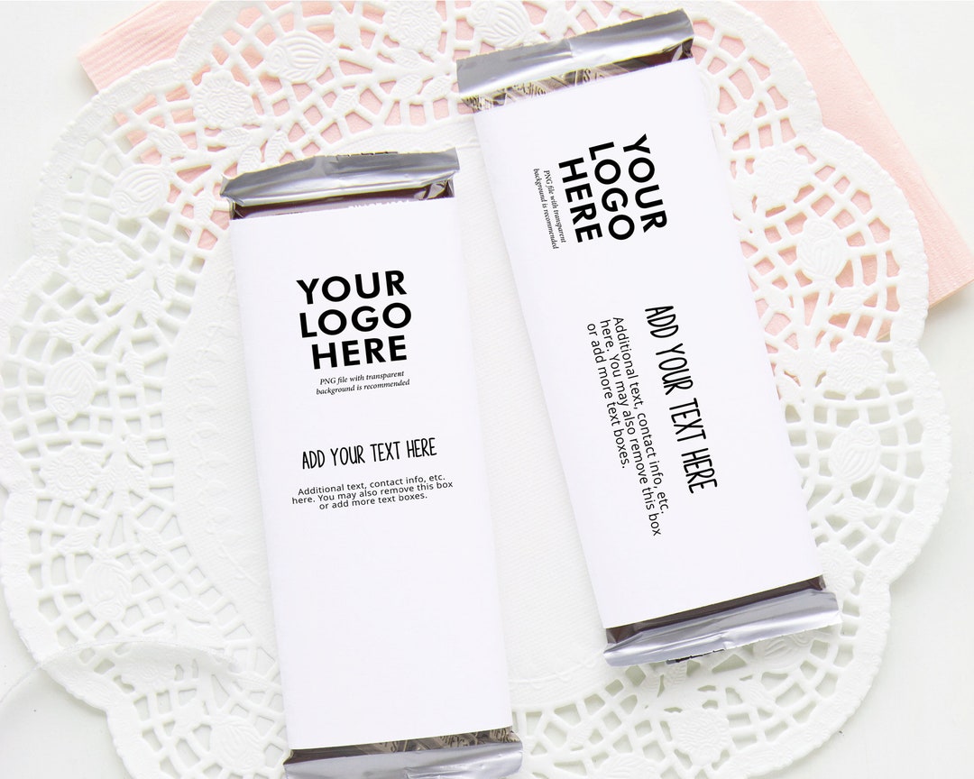 Custom Logo Candy Bar Wrappers PRINTABLE Chocolate Wrap, Editable in ...