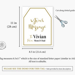 Giant Gift Tag - PRINTABLE Editable Corjl, Extra Large Tag, Huge Gift ...