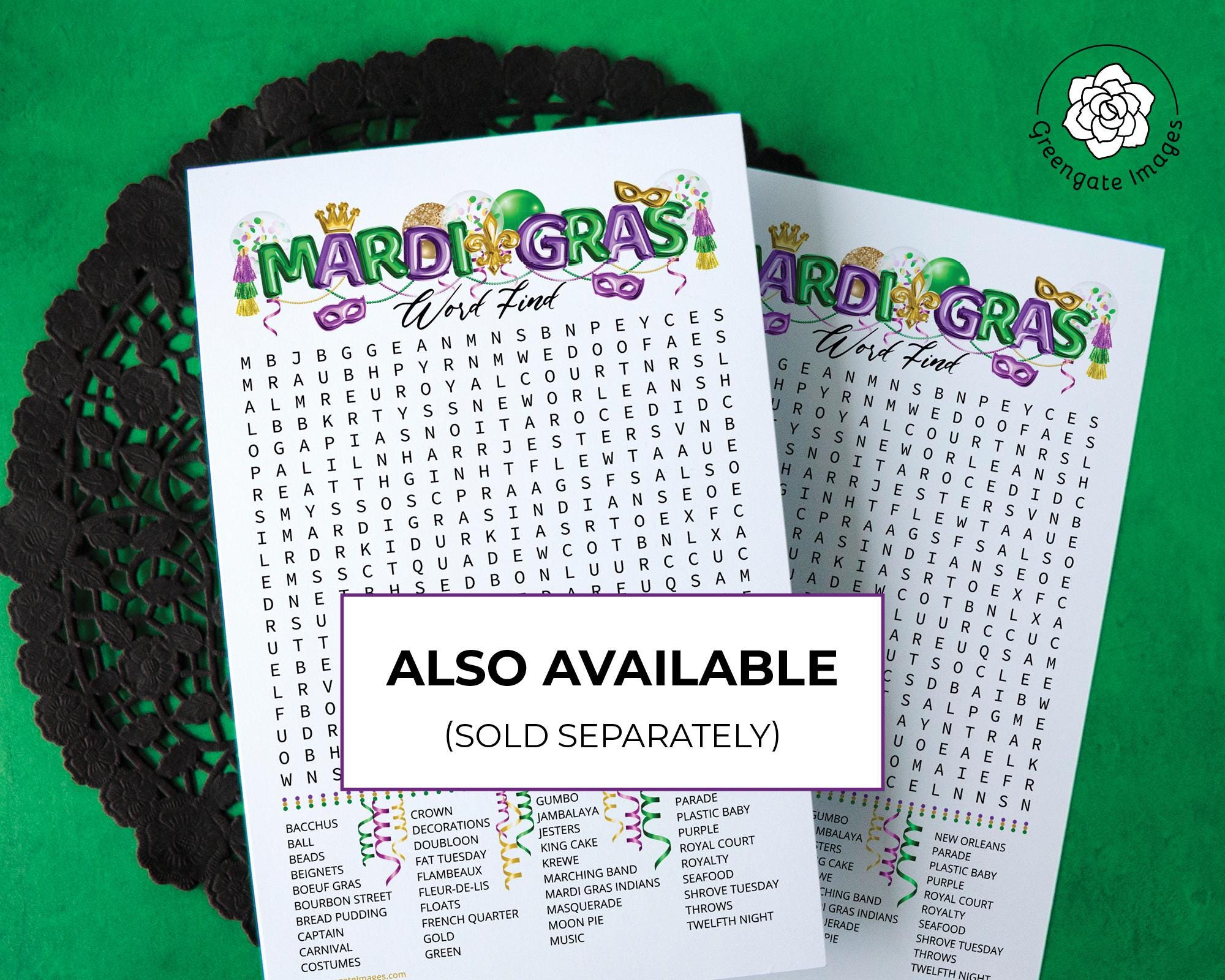 Mardi Gras Word Scramble Game - PRINTABLE Downloadable Activity. Word ...