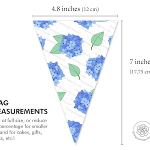Hydrangea Bunting - PRINTABLE Banner Flags Instant Digital Download ...
