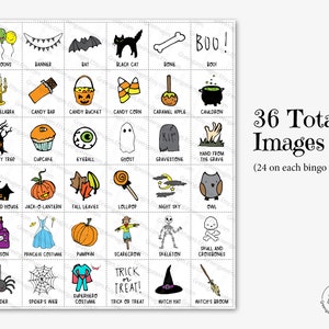 Custom Halloween Bingo: 50 Printable Bingo Cards With Labeled Halloween ...