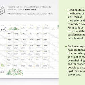 Lent Bible Reading Plan - Bookmarks and Calendar - Printable Lenten ...
