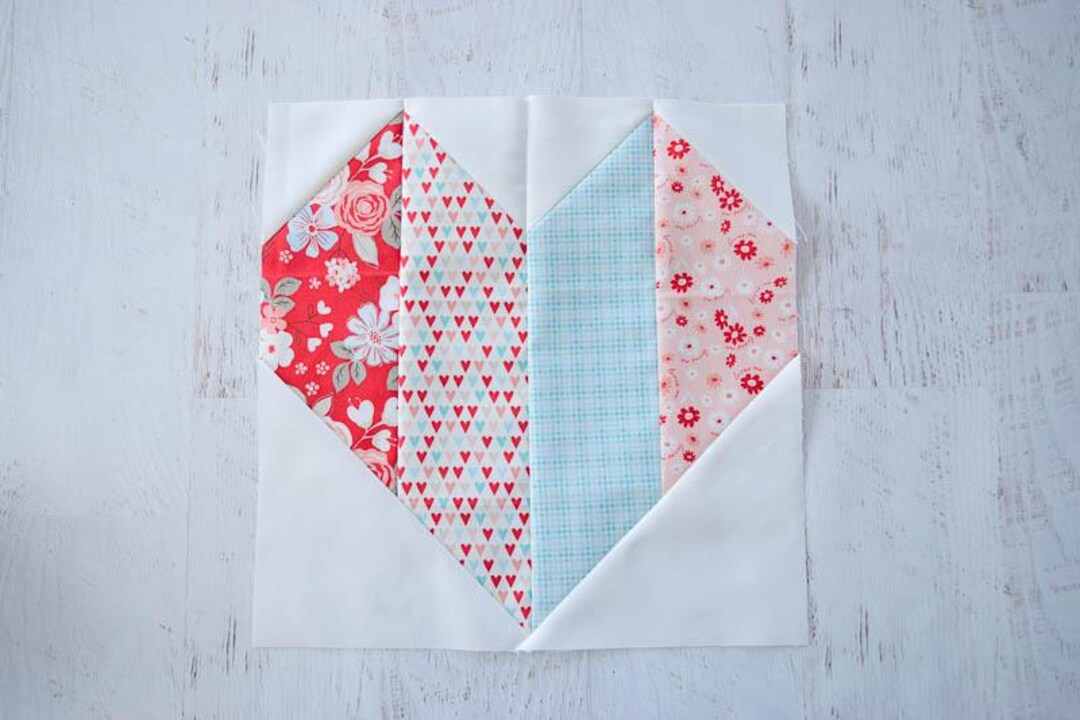 Striped Heart Quilt Block Pattern | Beginner-friendly | Digital PDF ...