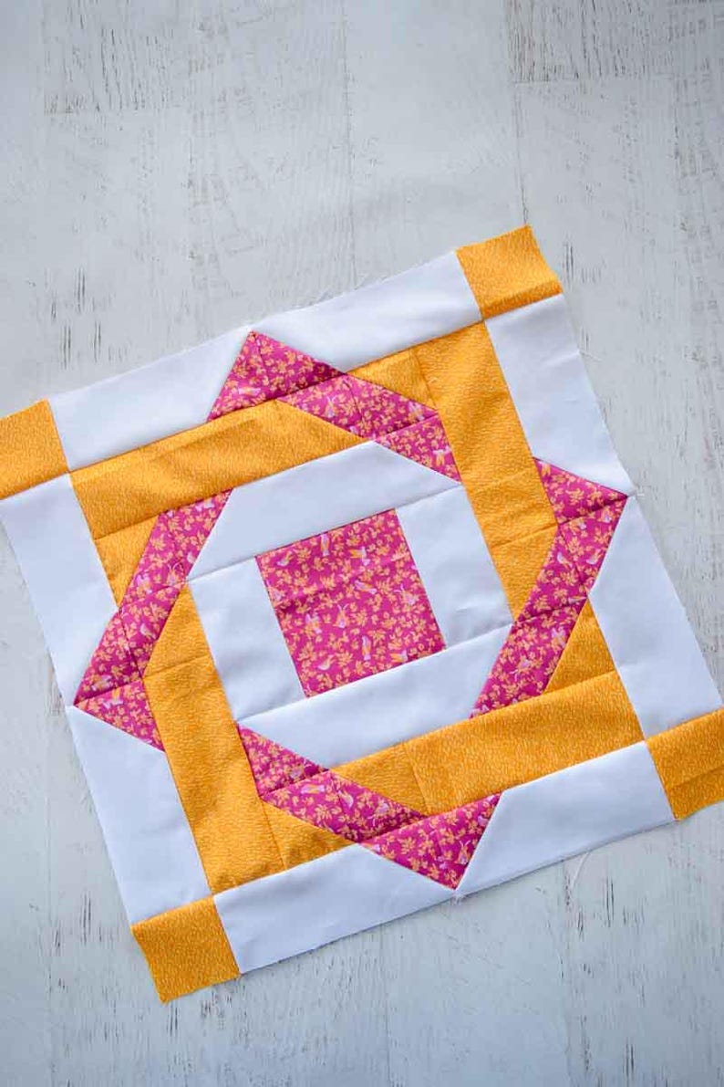 Woven Frame Block Pattern | Intermediate Patchwork Block | PDF Quilt ...